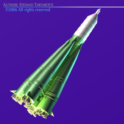 Sputnik rocket R-7 Semyorka 3D model | CGTrader