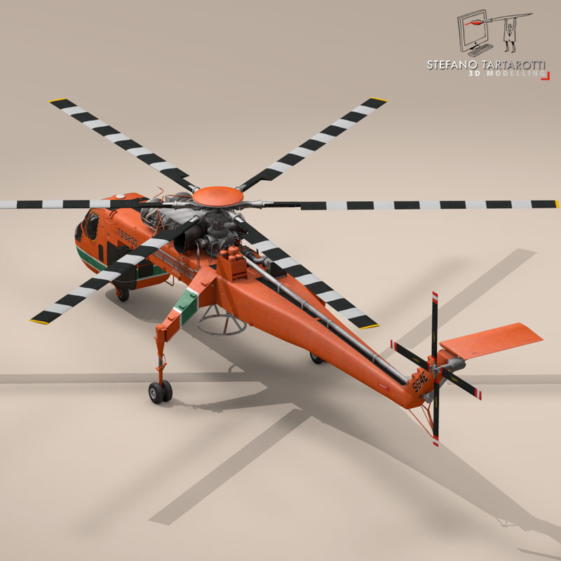S-64E and S-64F Skycrane 3D Model C4D | CGTrader.com