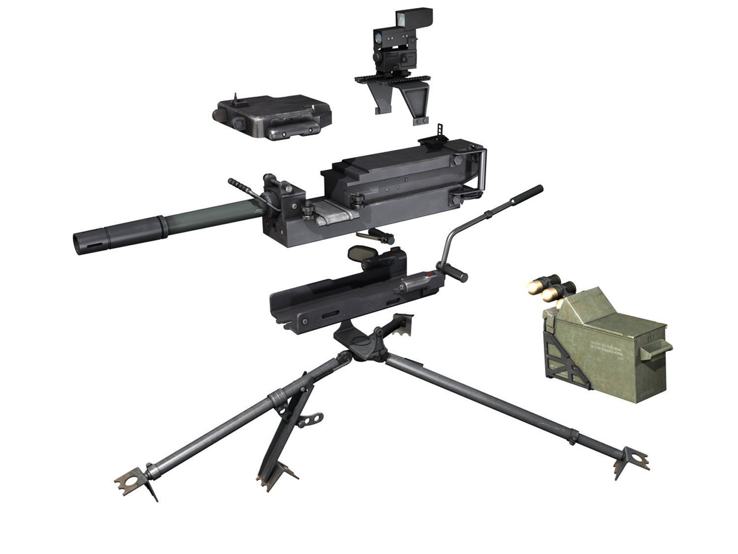 40mm GMG - Grenade Machine Gun 3D model | CGTrader