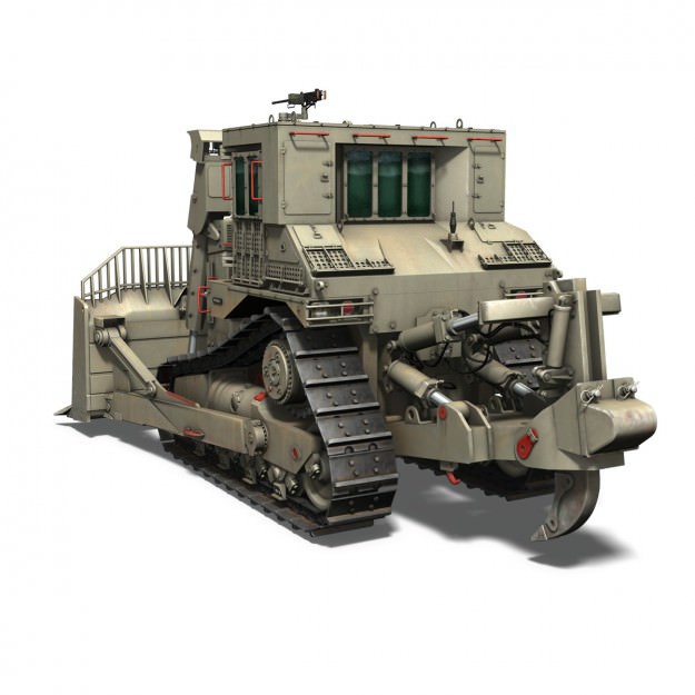 Armored D9R Bulldozer Doobi 3D model | CGTrader