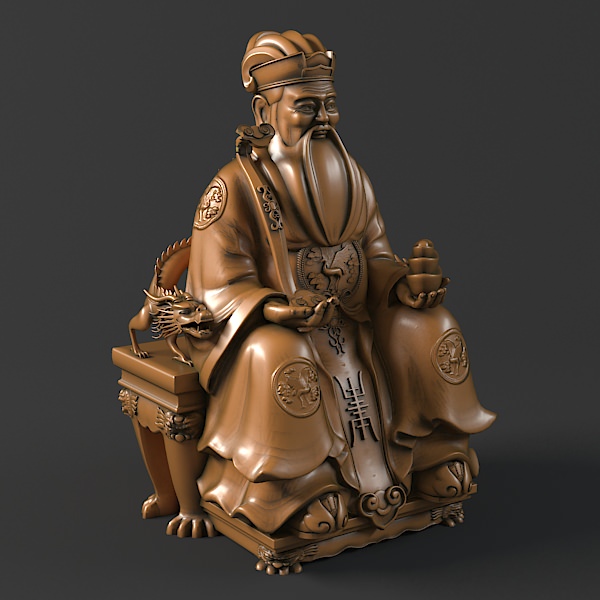 Tu Di Gong Buddha Statue 3D model | CGTrader