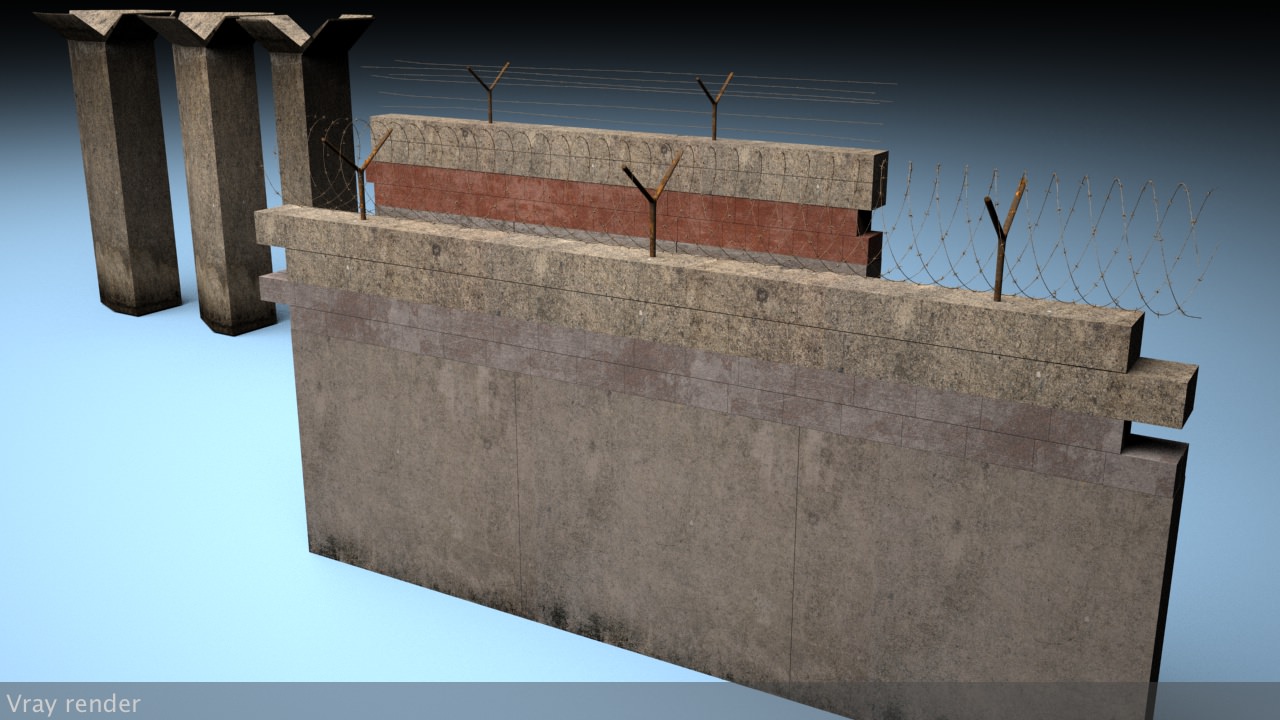 Berlin Wall 1st gen Element 3D model | CGTrader