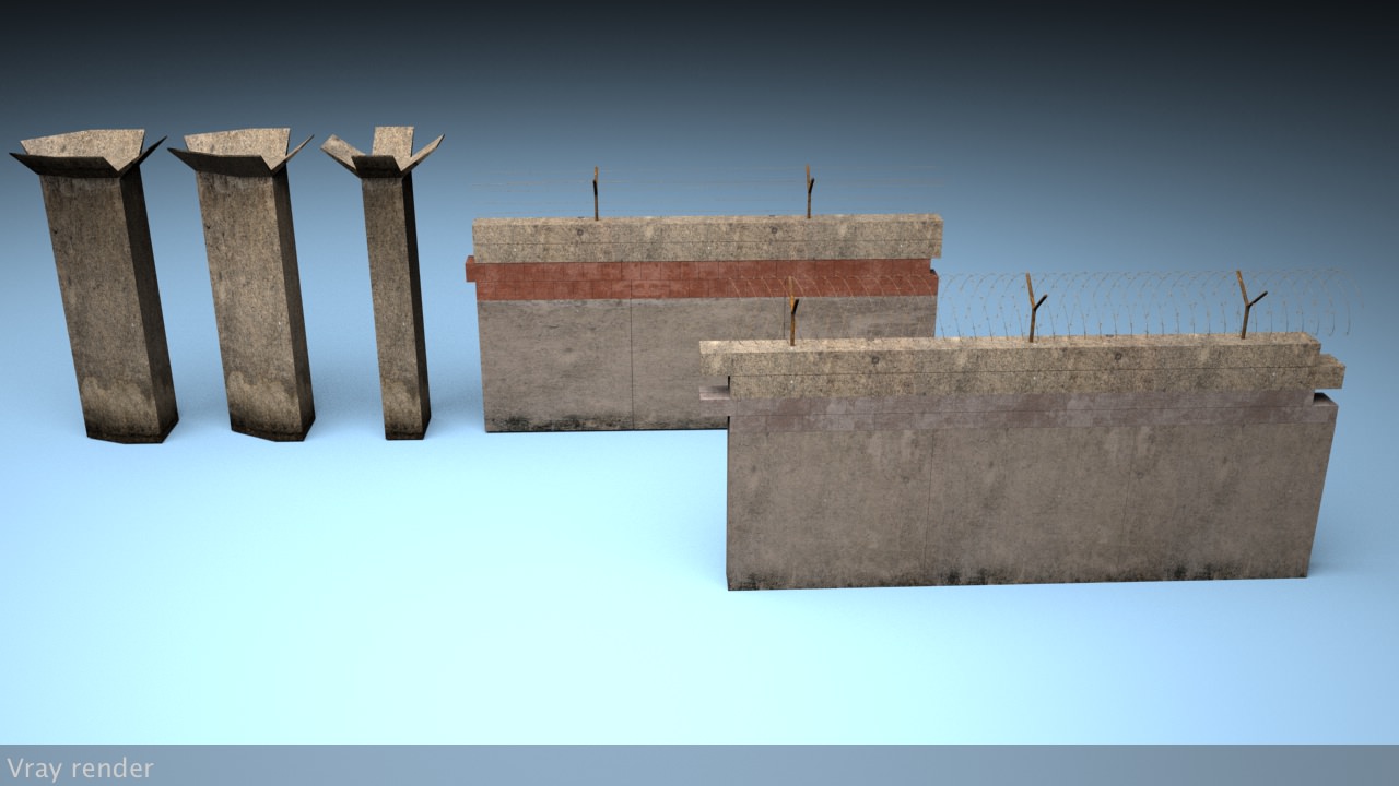 Berlin Wall 1st gen Element 3D model | CGTrader