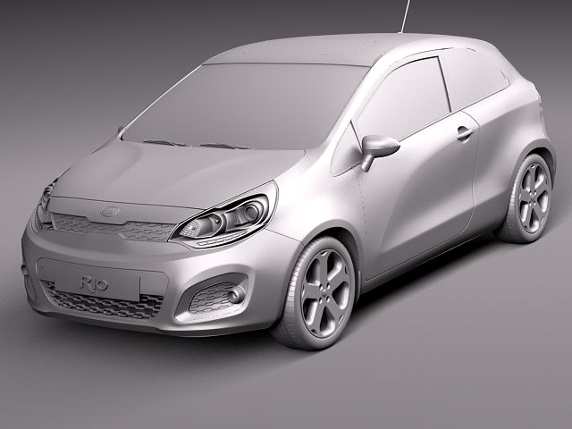 Kia Rio 3 Door Hatchback 2012 3D Model 3D model | CGTrader