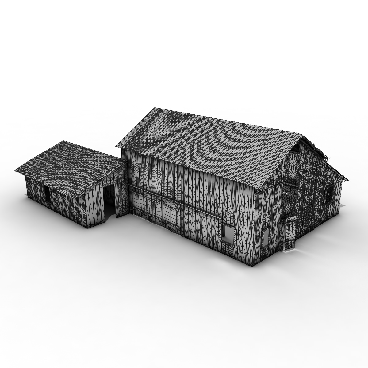 3D model Barn model old with rusty roof VR / AR / low-poly | CGTrader