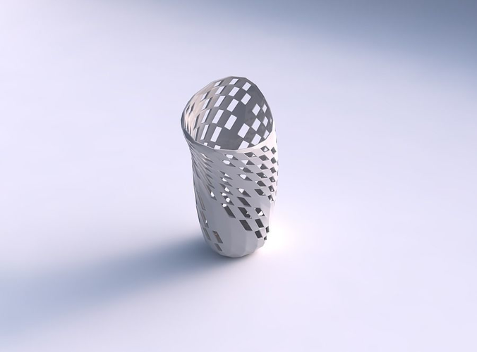 Vase vortex with checker grid lattice 2 3D model 3D printable | CGTrader