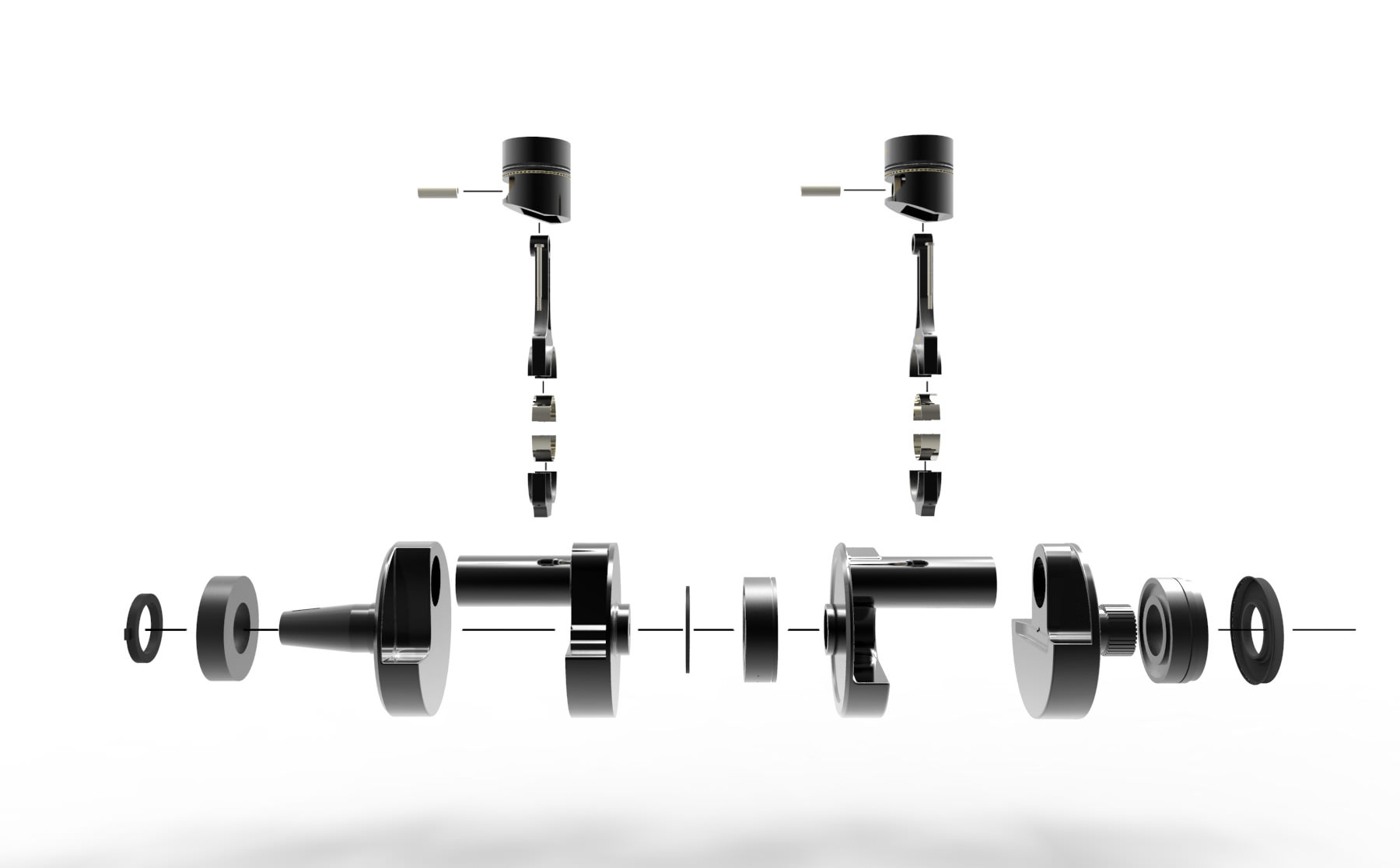 Motorcycle Piston and Crankshaft 3D model | CGTrader