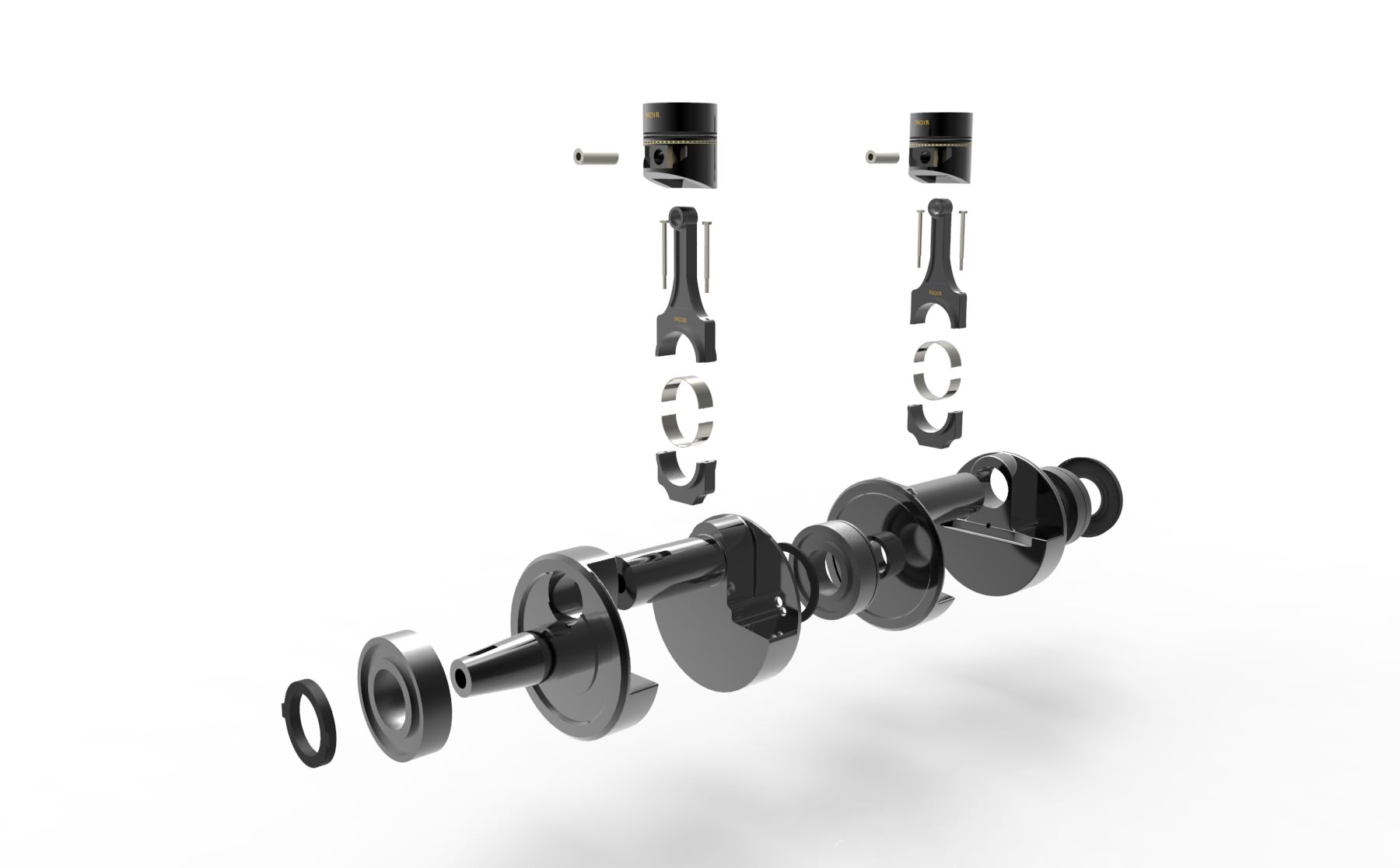 Motorcycle Piston and Crankshaft 3D model | CGTrader