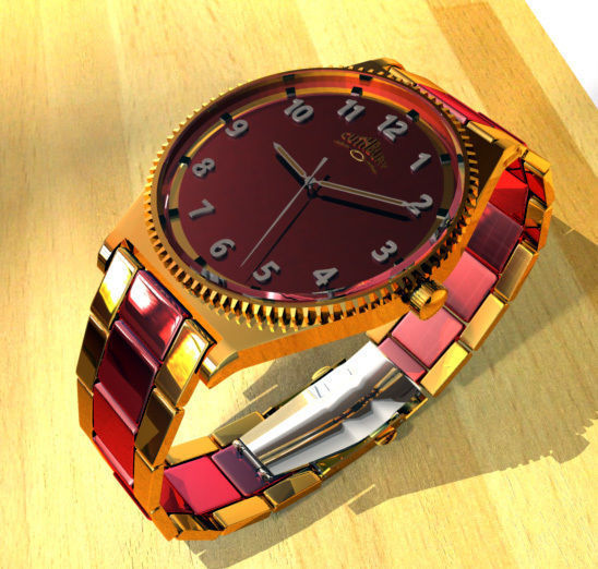 Watch gold and free 3D model rigged | CGTrader