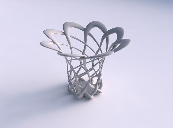 Bowl cylindrical with interlacing fine lattice widened top 3D model 3D ...