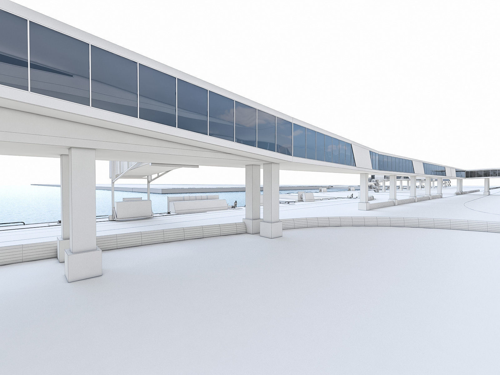 3D model Port Gangway Set VR / AR / low-poly | CGTrader