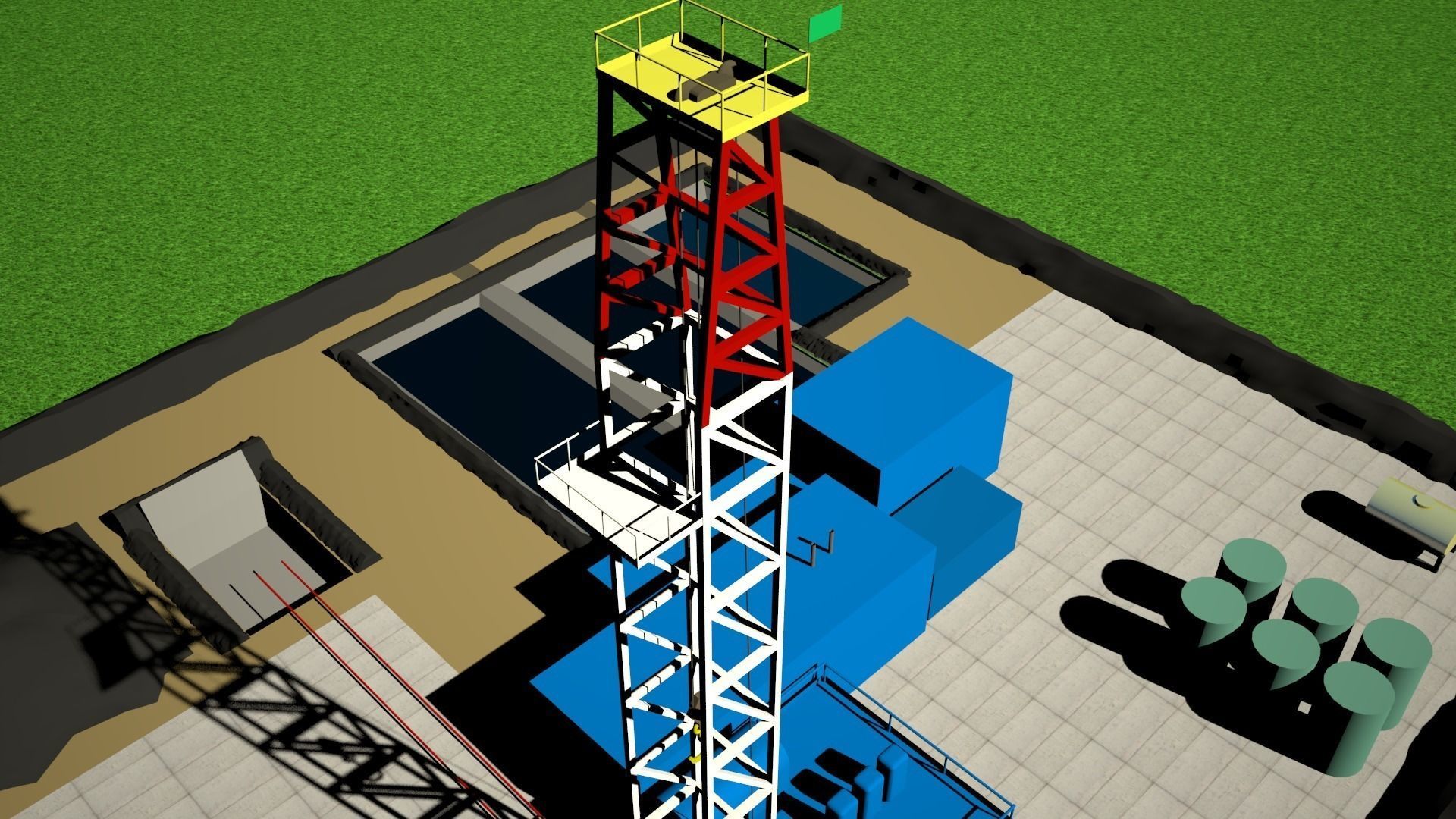 Drilling area 3D Model OBJ MA MB | CGTrader.com