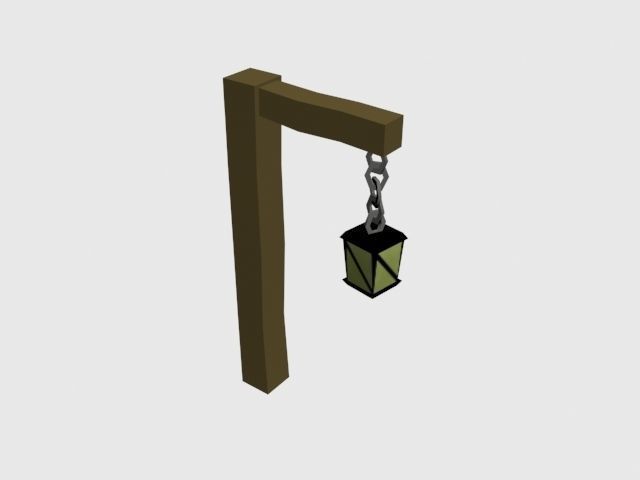 LowPoly Lantern Post free VR / AR / low-poly 3D model | CGTrader