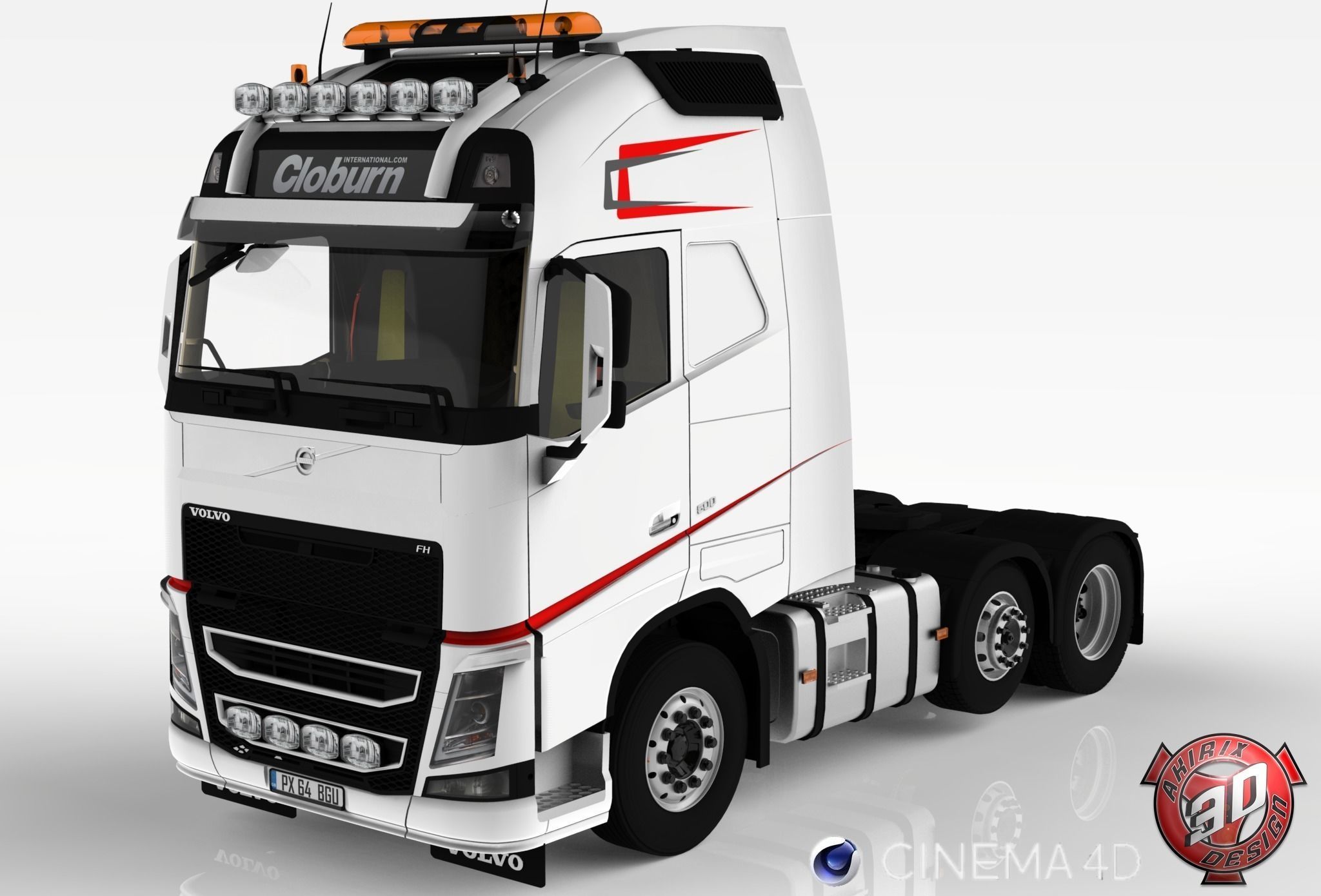 3D Volvo FH16 2013 Cloburn Edition 3D Model OBJ STL MTL | CGTrader.com