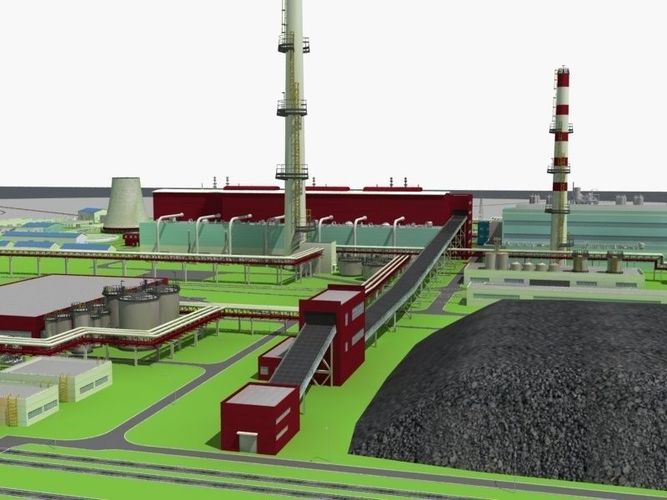 Coal Power Plant 3D Model MAX - CGTrader.com