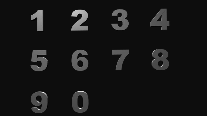 3D model Numbers set of VR / AR / low-poly | CGTrader