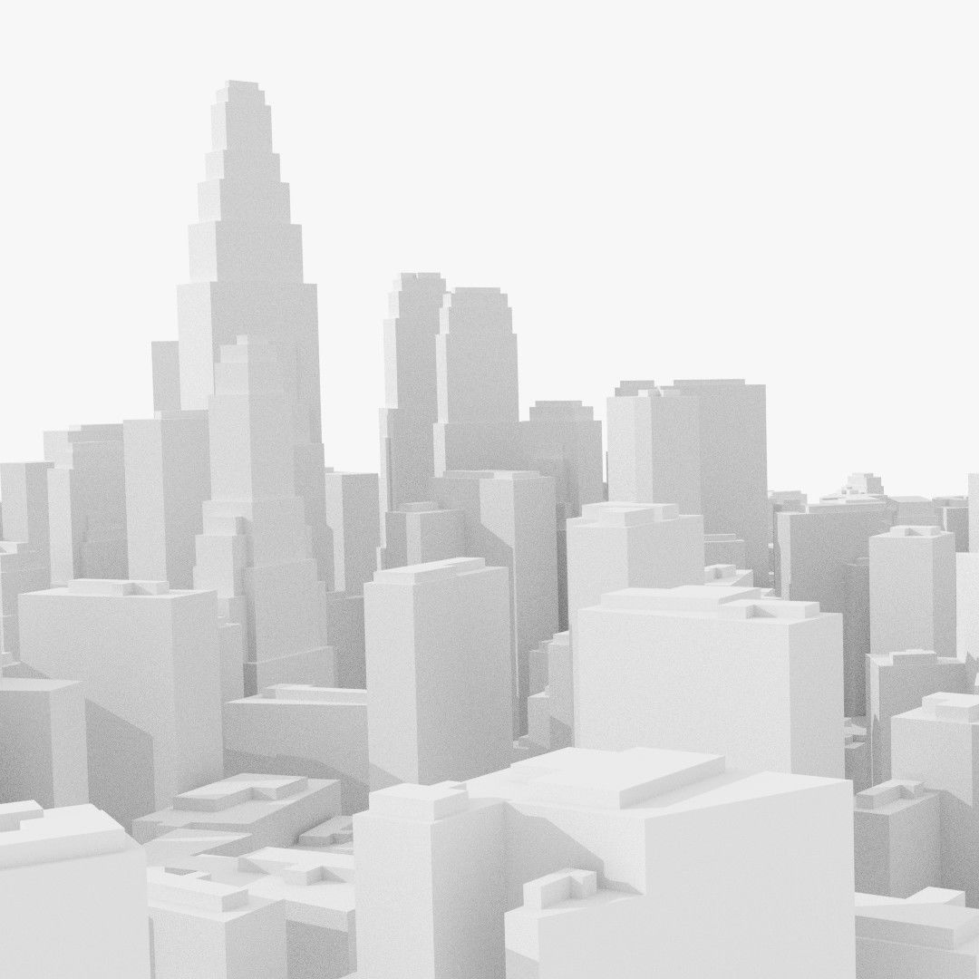 Schematic low poly city 3D model | CGTrader