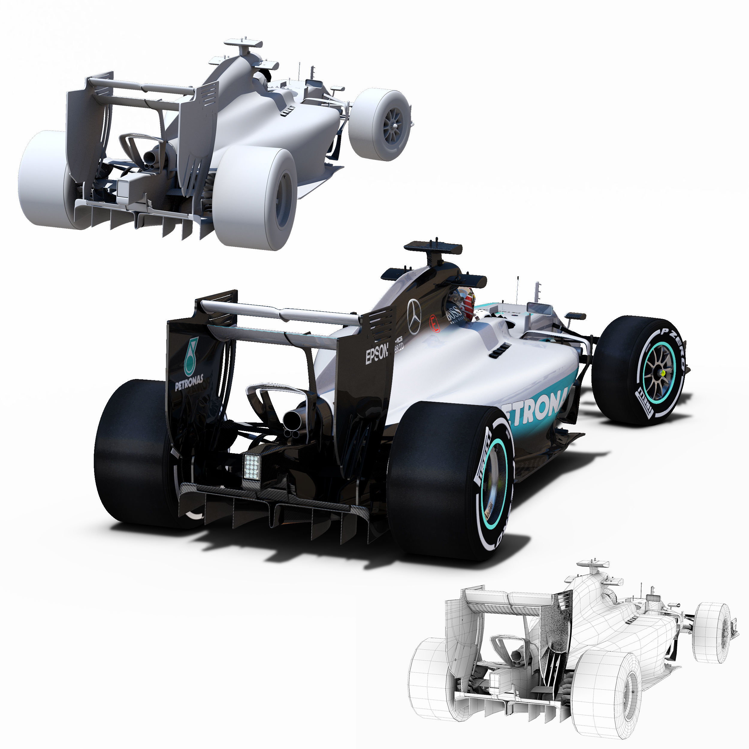 3D model Mercedes W07 Hybrid VR / AR / low-poly rigged | CGTrader