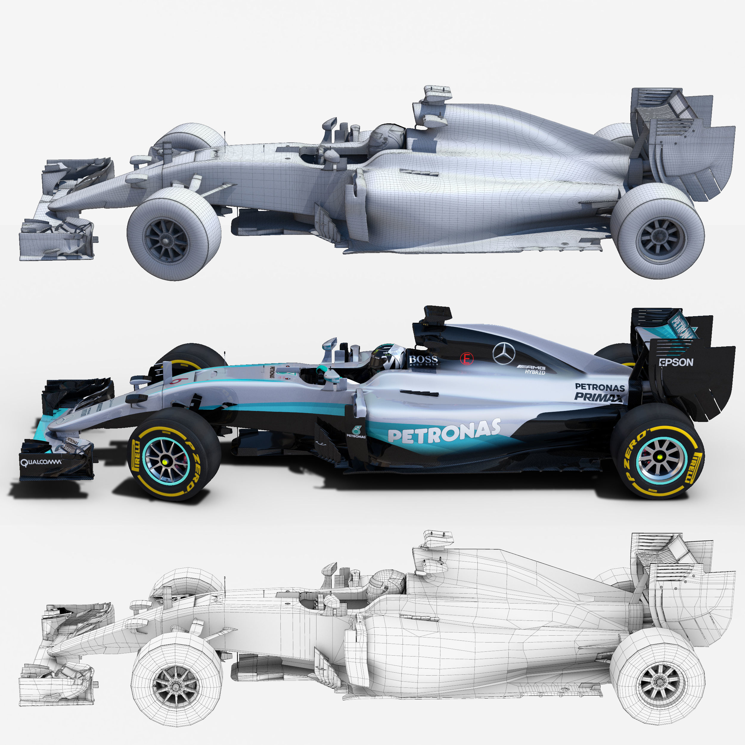 3D model Mercedes W07 Hybrid VR / AR / low-poly rigged | CGTrader