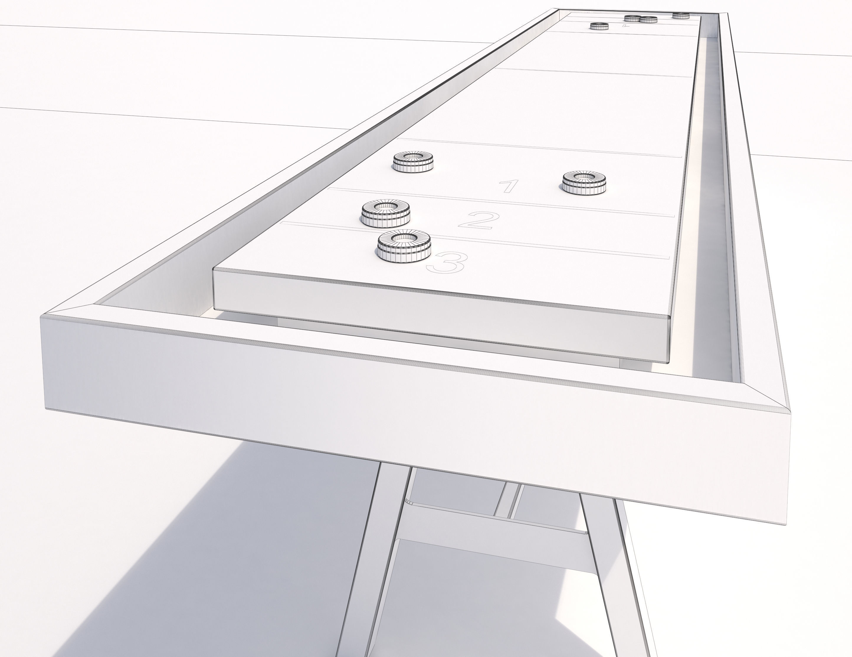 Shuffleboard table 3D model | CGTrader