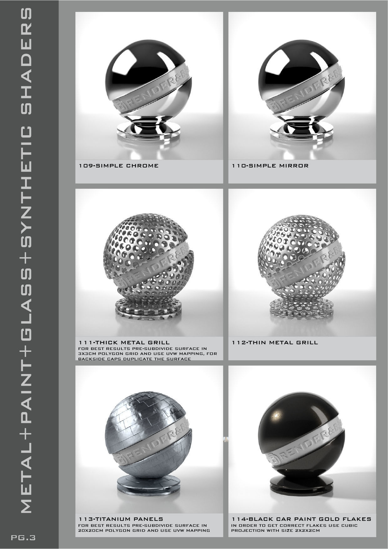 Shaders for VrayforC4D - Bundle 04 Metal-Paint-Glass-Synthetic 3D model ...