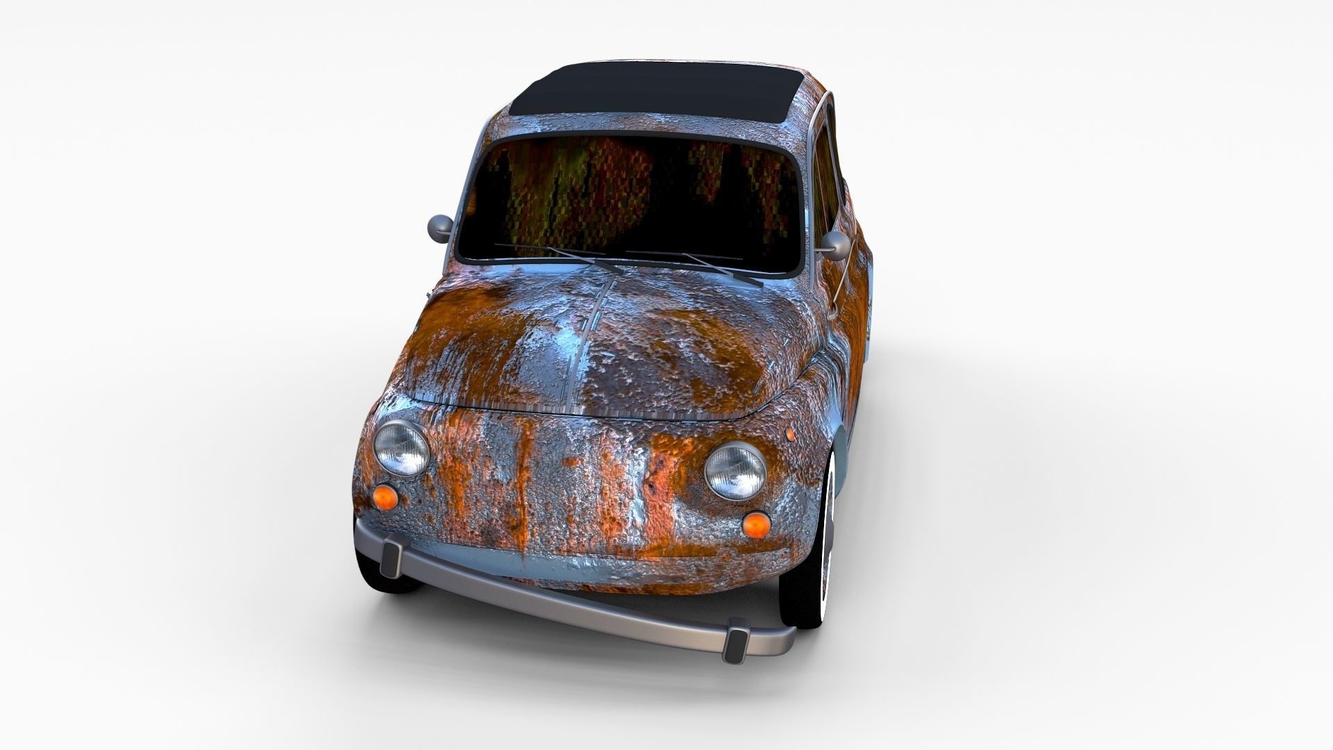 Rusty FIat 500 Nuova rev 3D model | CGTrader