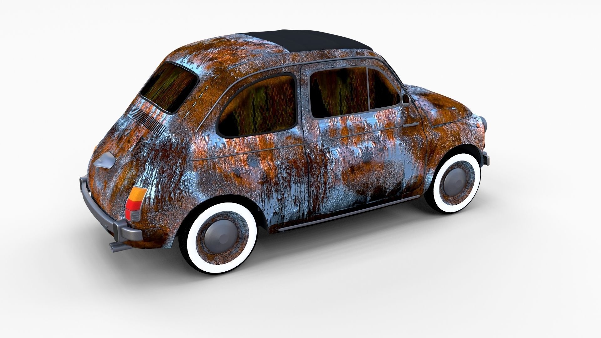 Rusty FIat 500 Nuova rev 3D model | CGTrader