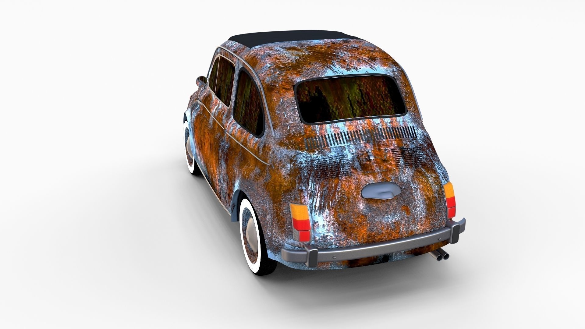 Rusty FIat 500 Nuova rev 3D model | CGTrader