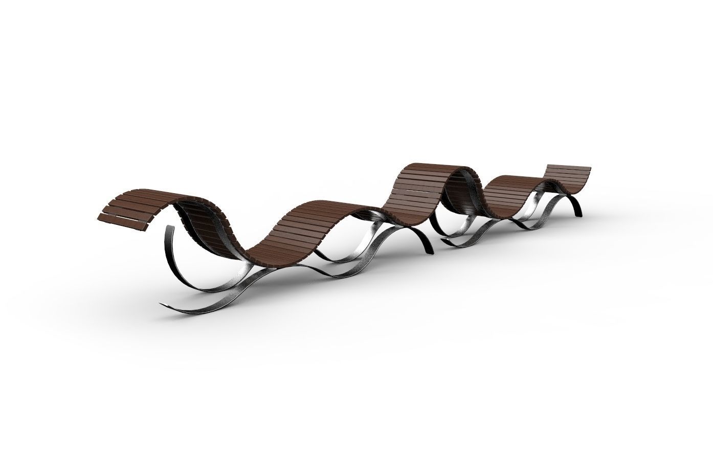 Wave Bench 3D model | CGTrader