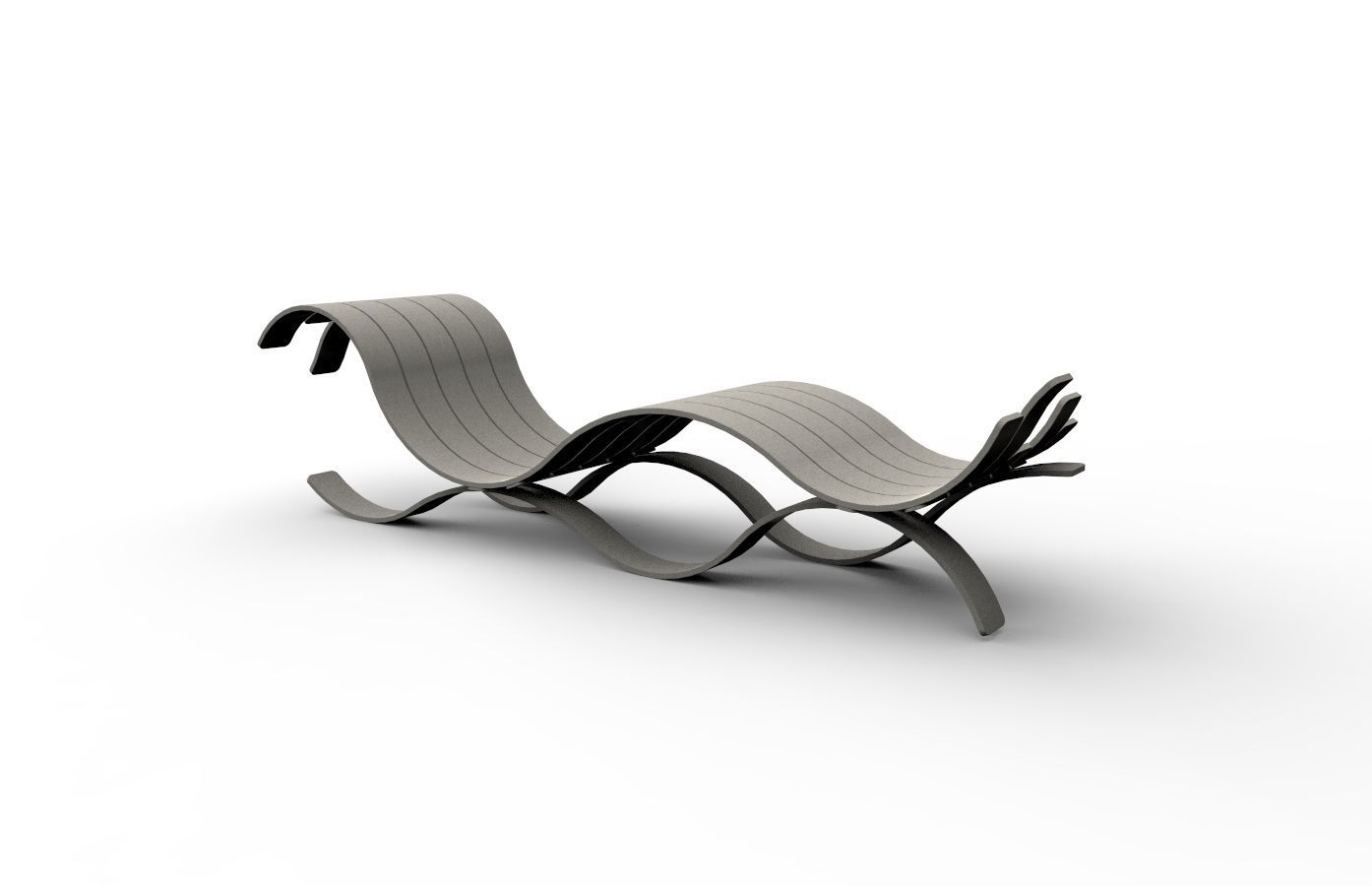 Wave Bench 3D model | CGTrader