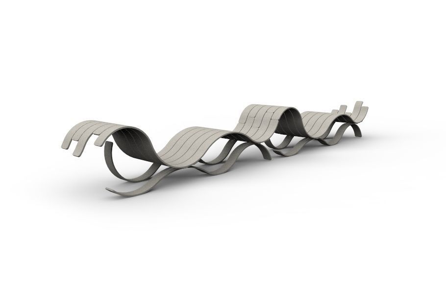 Wave Bench 3D model | CGTrader
