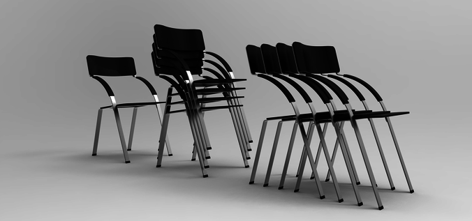 Stack of Chairs 3D model | CGTrader