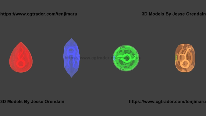 3D Elemental Gems 3D model | CGTrader