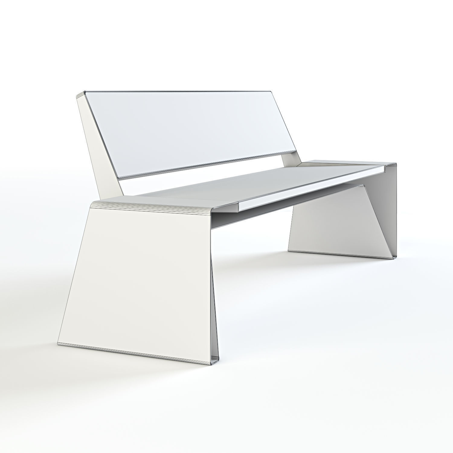 WAX Mmcite Radium Park bench Set 01 3D model | CGTrader