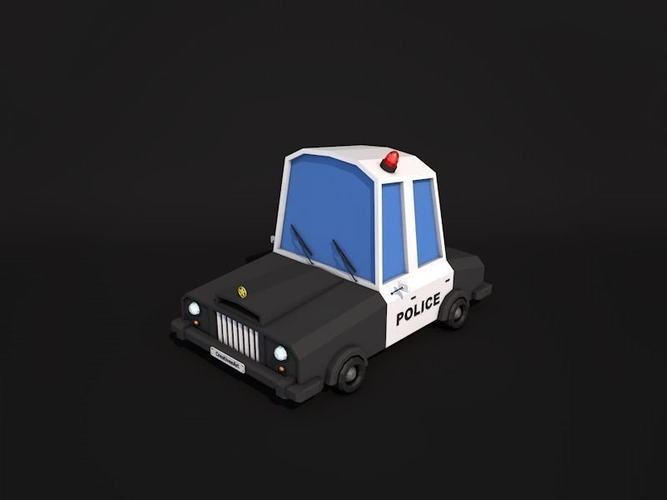 Low Poly Police Car 2 free VR / AR / low-poly 3D model | CGTrader