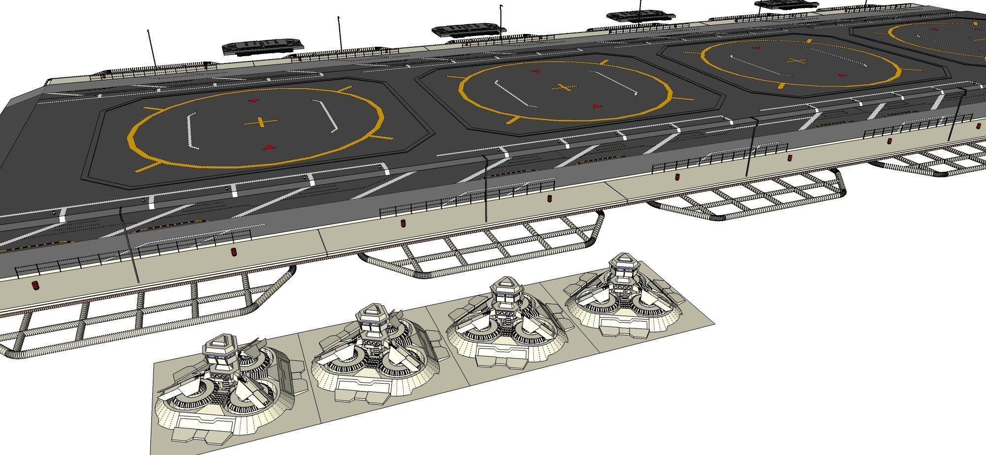 sci-fi landing platform 1 3D model | CGTrader