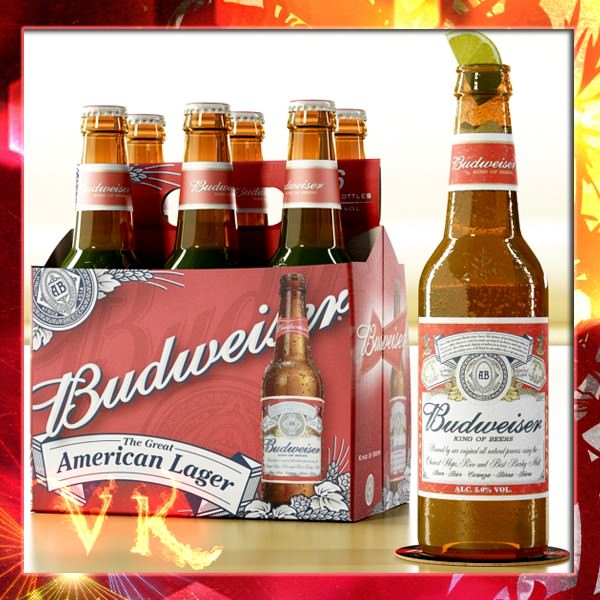 Budweiser Beer Bottle - Six Cardboard Pack 3D model | CGTrader