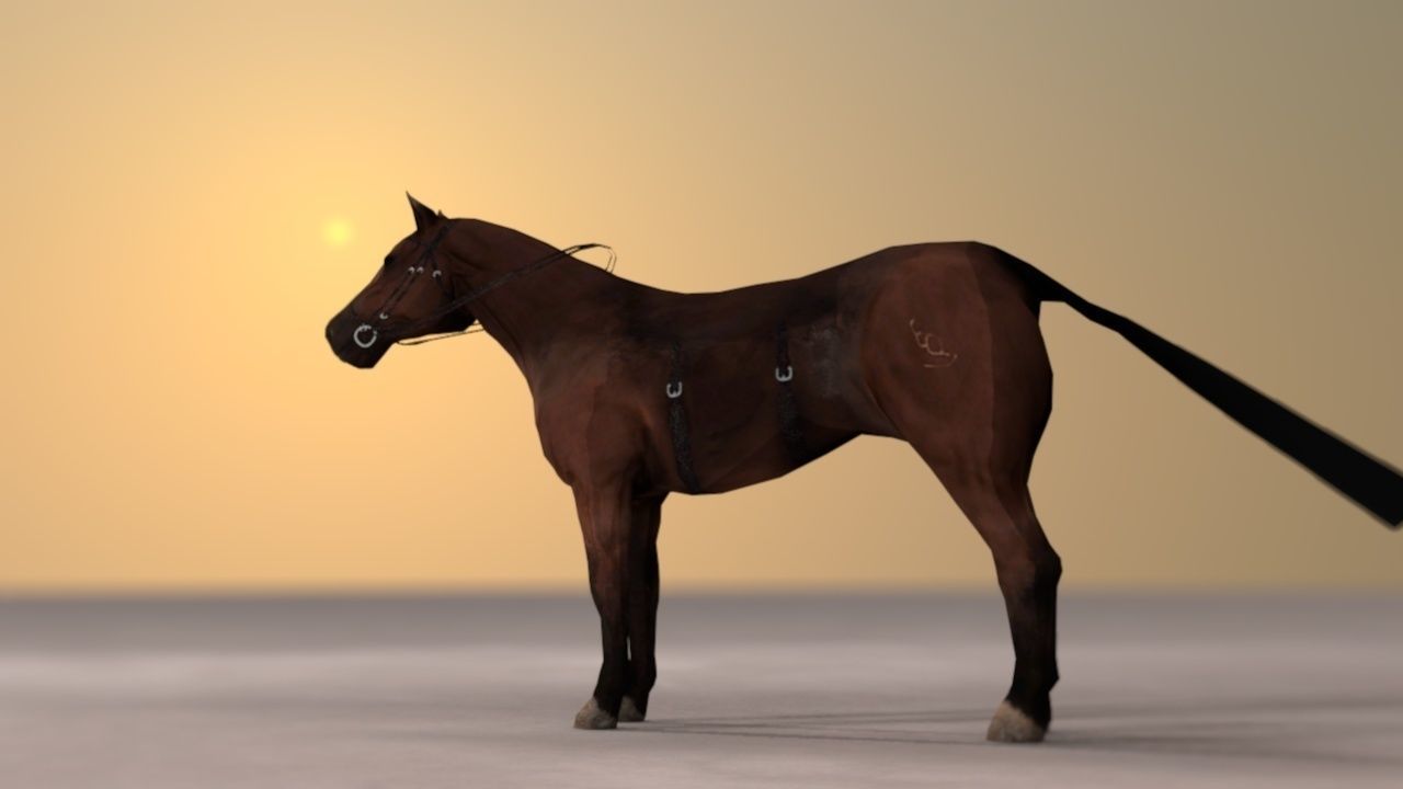 LOW POLY HORSE 3D in snow free VR / AR / low-poly 3D model animated ...