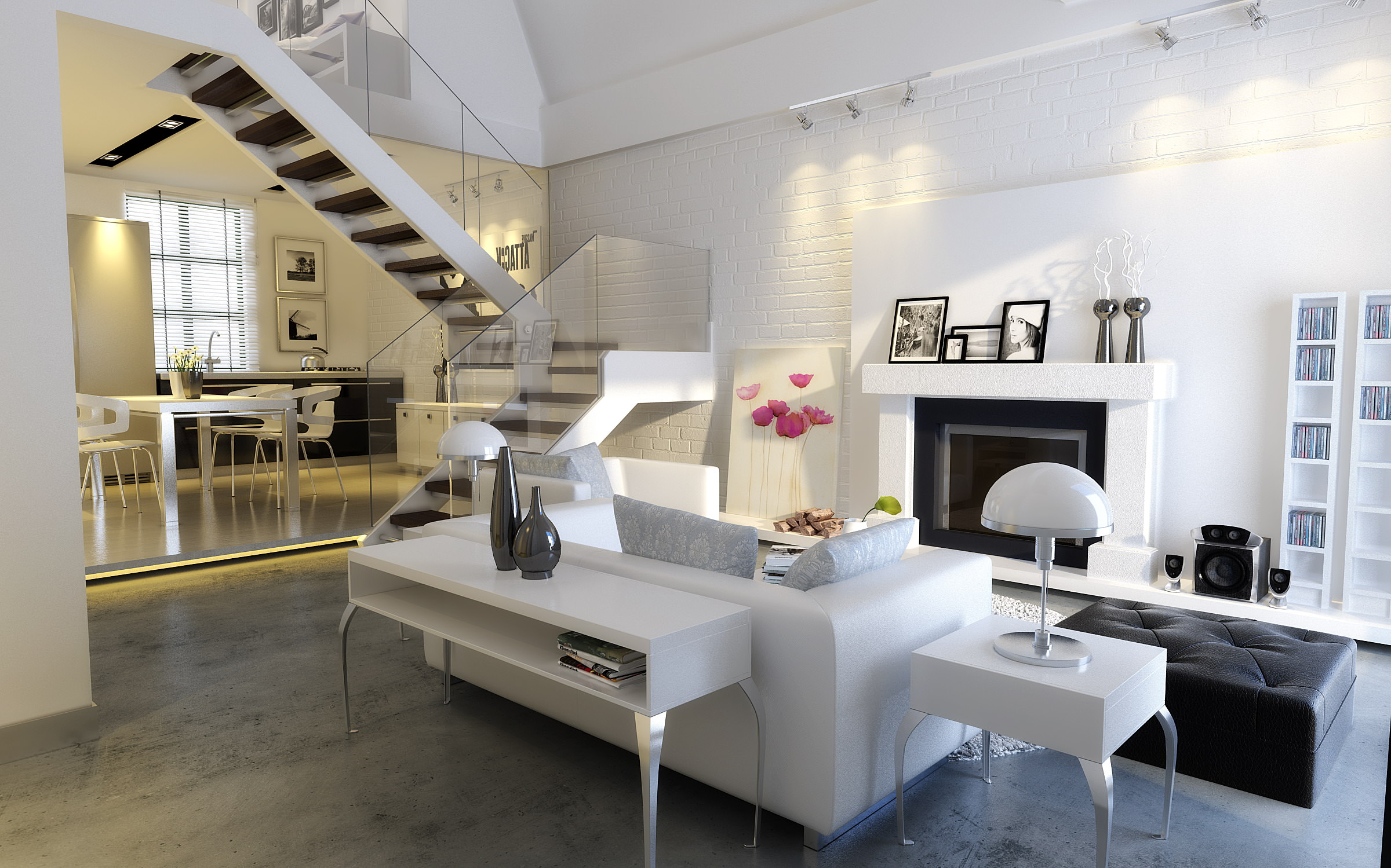 Double-storied Posh Living Room 3D Model MAX | CGTrader.com