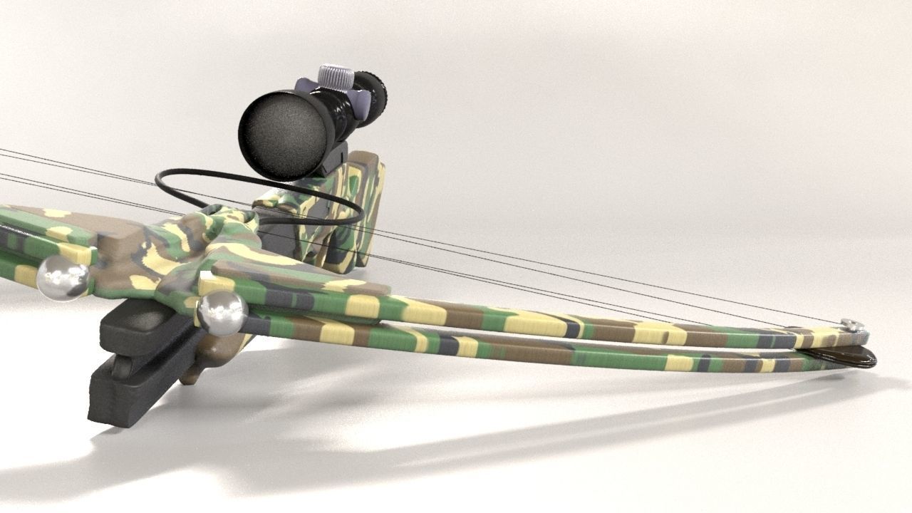 A modern style crossbow with scope 3D model | CGTrader