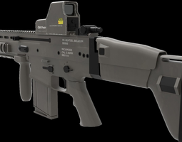 Combat Assault Rifle FN SCAR-H 3D Model MAX C4D | CGTrader.com