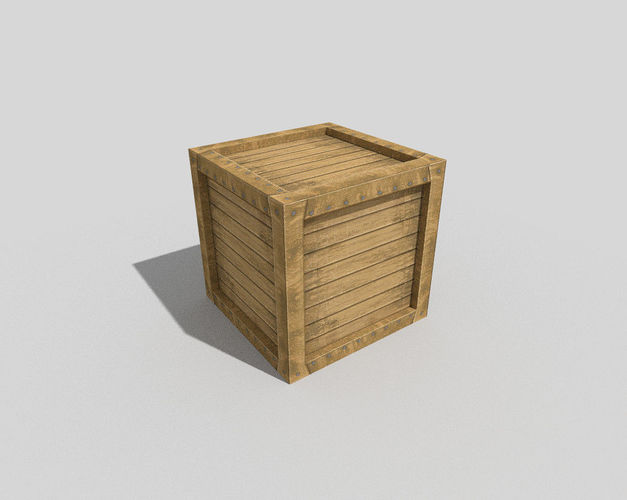 3D model low poly wooden box VR / AR / low-poly | CGTrader