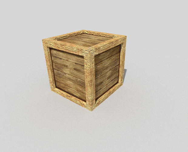 3D model low poly wooden box VR / AR / low-poly | CGTrader