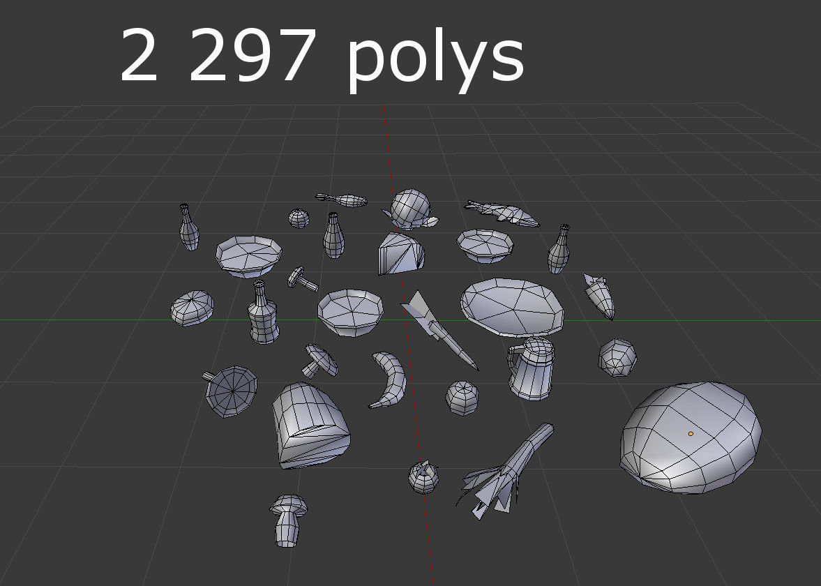 3D model huge low poly food collection VR / AR / low-poly | CGTrader