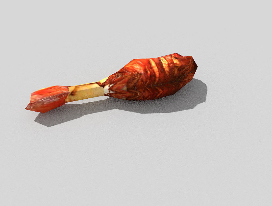 3D model low poly roasted meat VR / AR / low-poly | CGTrader