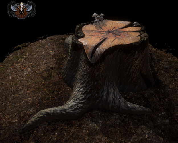 Stump tree with cut in it free VR / AR / low-poly 3D model | CGTrader