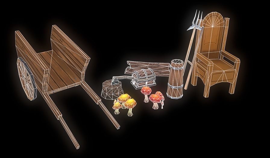 3D model Hand-Painted Props Pack VR / AR / low-poly | CGTrader