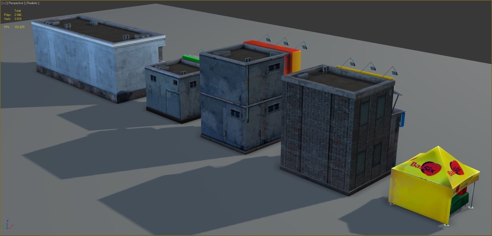 3D model Set of Small Stores - low poly VR / AR / low-poly | CGTrader