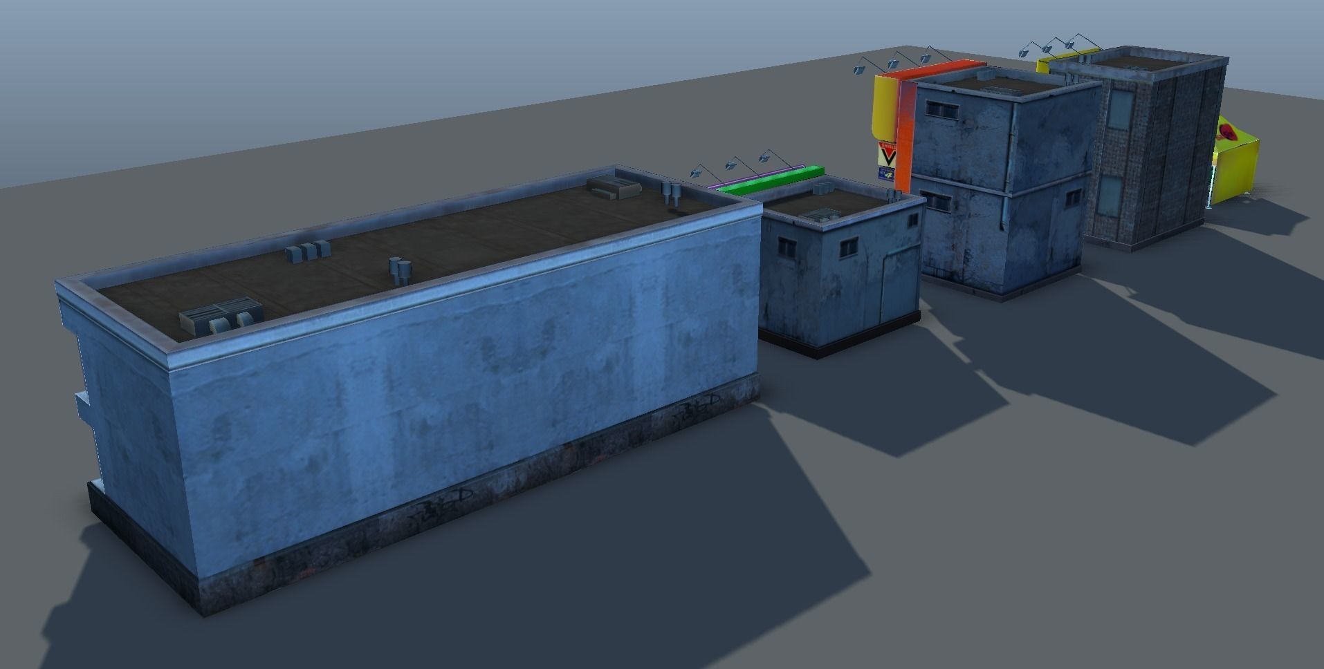 3D model Set of Small Stores - low poly VR / AR / low-poly | CGTrader