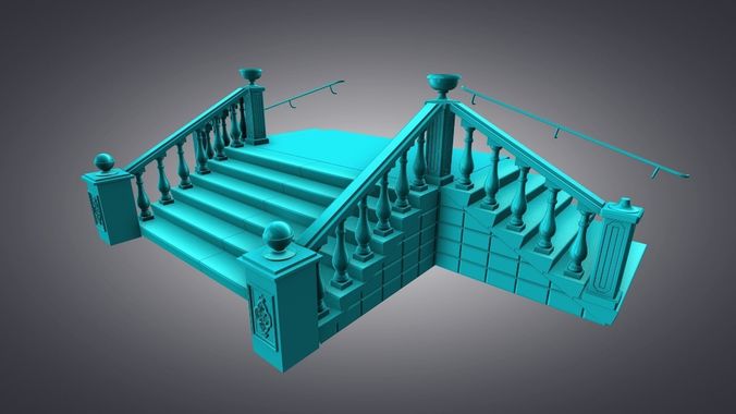 3D model Outdoor stairs VR / AR / low-poly | CGTrader